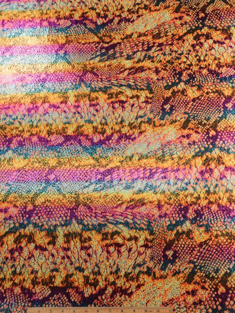 Spandex Printed Fabric Safari Holo Snake #3 | Stretch House, Inc