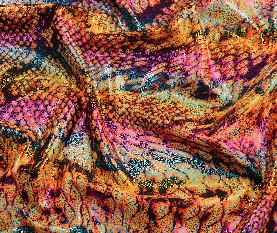 Spandex Printed Fabric Safari Holo Snake #3 | Stretch House, Inc