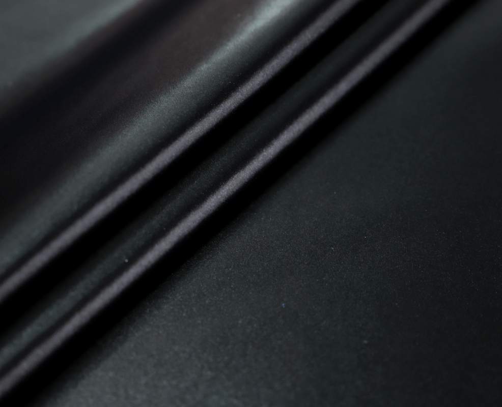 Luminous Liquid Vinyl Coated Spandex Fabric Black #1 | Stretch House, Inc